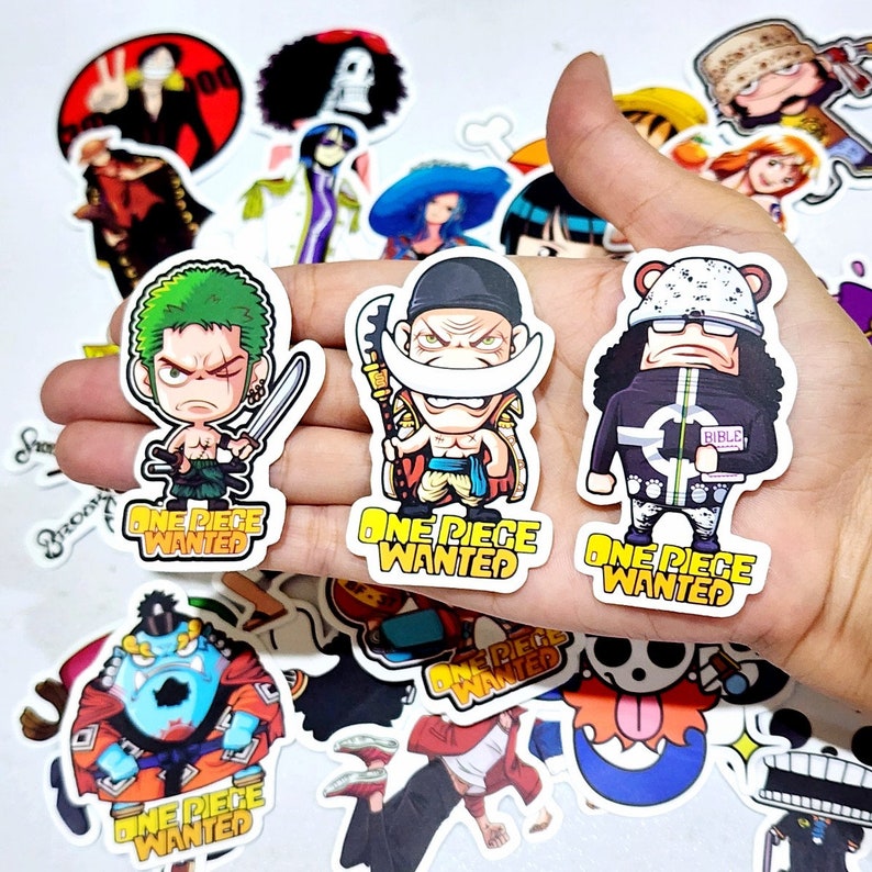 50 Pcs One Piece Luffy Stickers, Japan Anime Stickers, Waterproof Vinyl ...