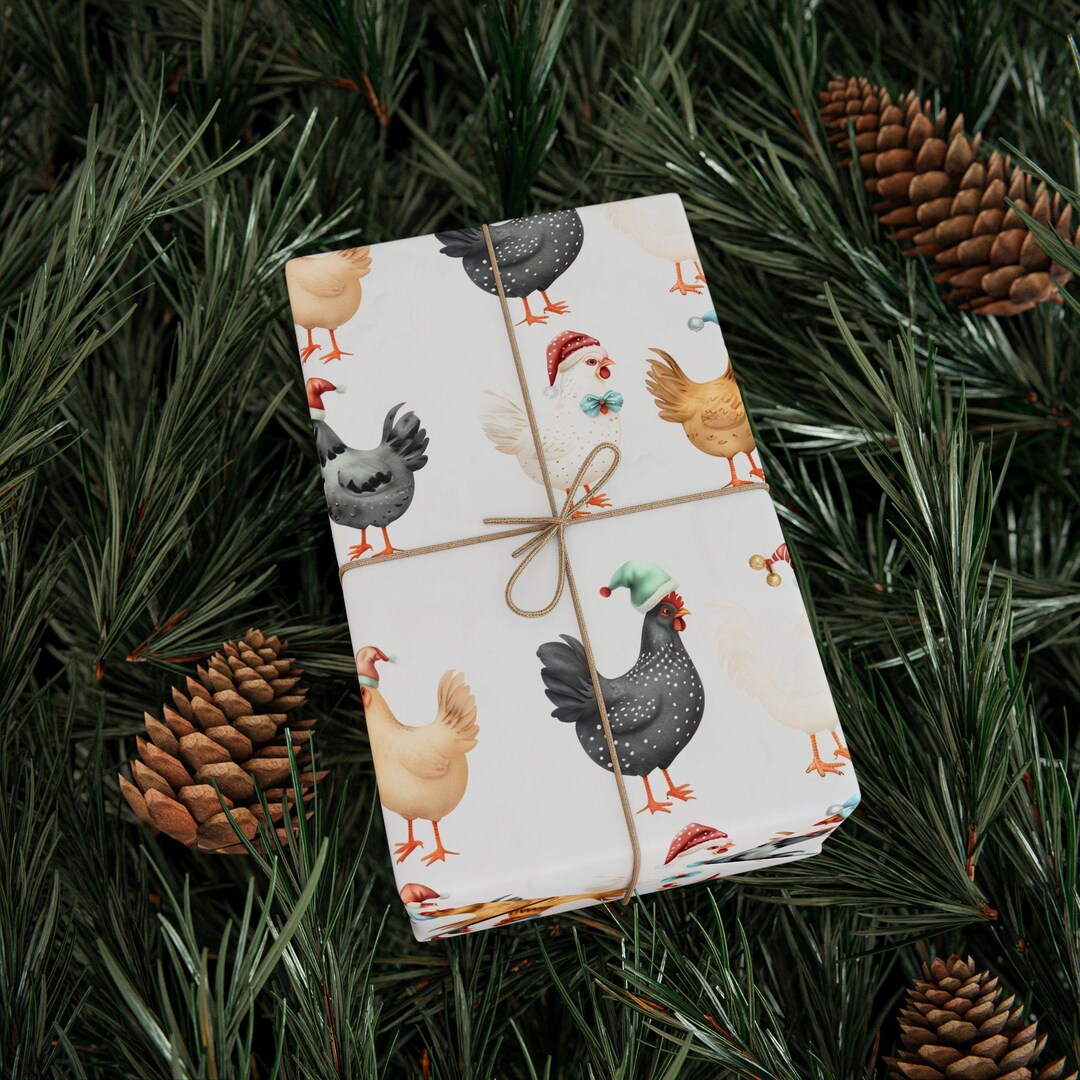 Cute Chicken Christmas Wrapping Papers - Etsy