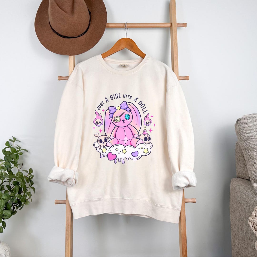 Comfort Colors® Pastel Goth Kawaii Teddy Bear Sweatshirt, Cute ...