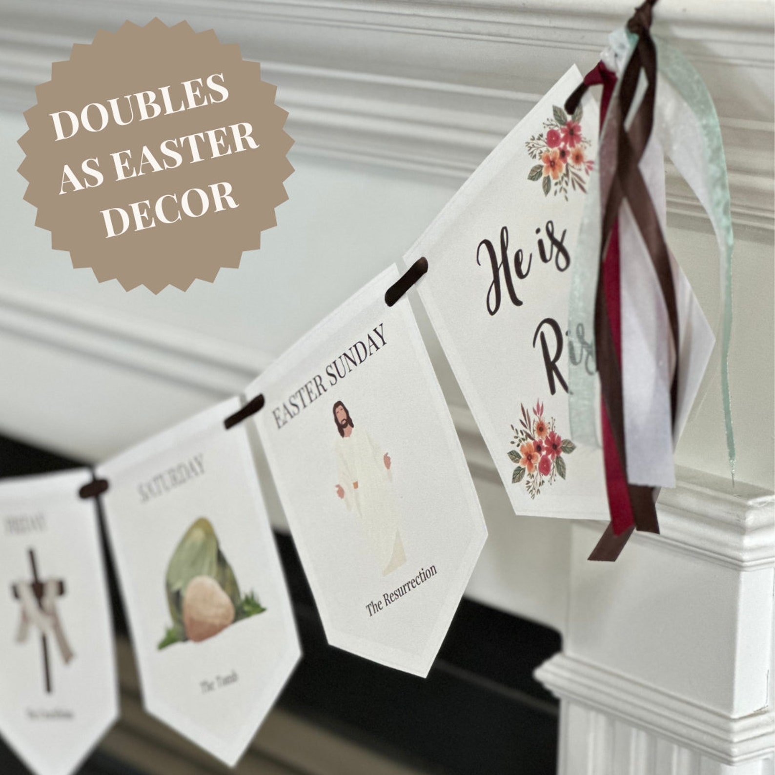 Holy Week Easter Advent Calendar Banner Digital Product Printable ...