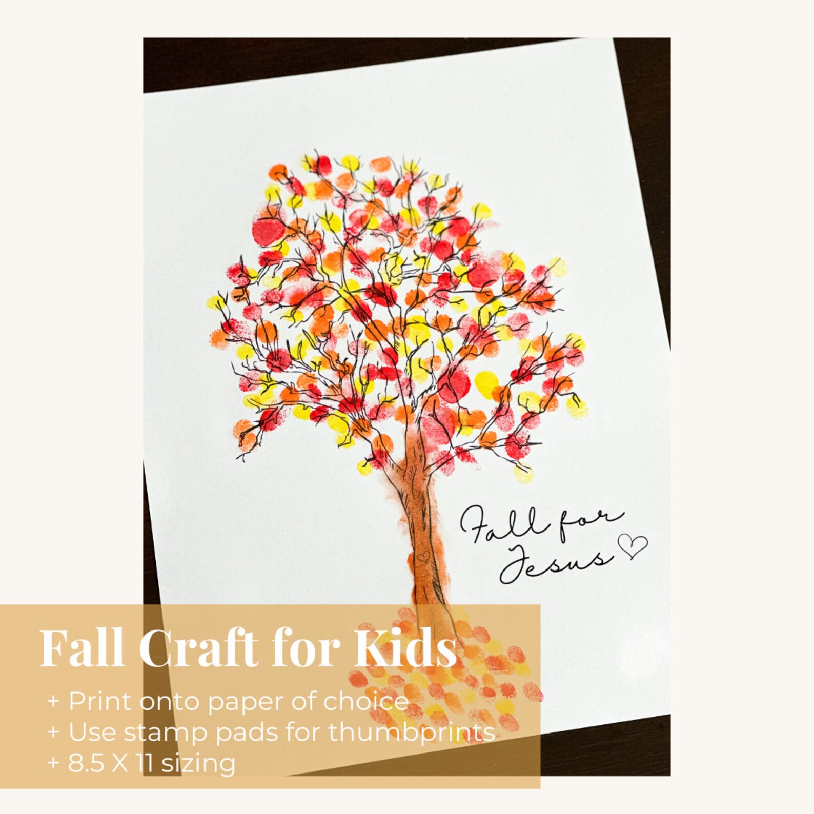 Fall for Jesus Printable Craft for Kids, Thumbprint Keepsake Christian ...