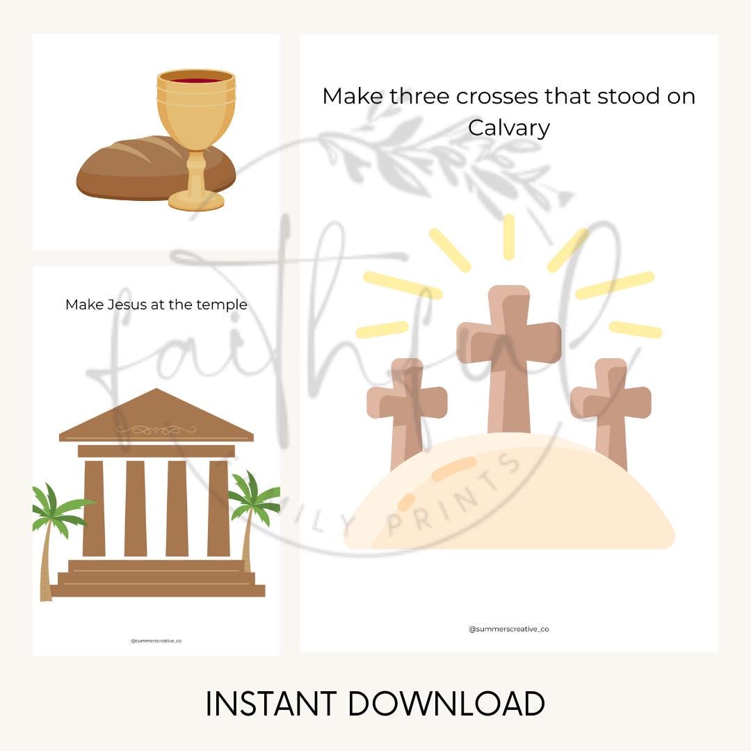 Easter Holy Week Playdoh Mats – Printable Christian Activity for Kids ...