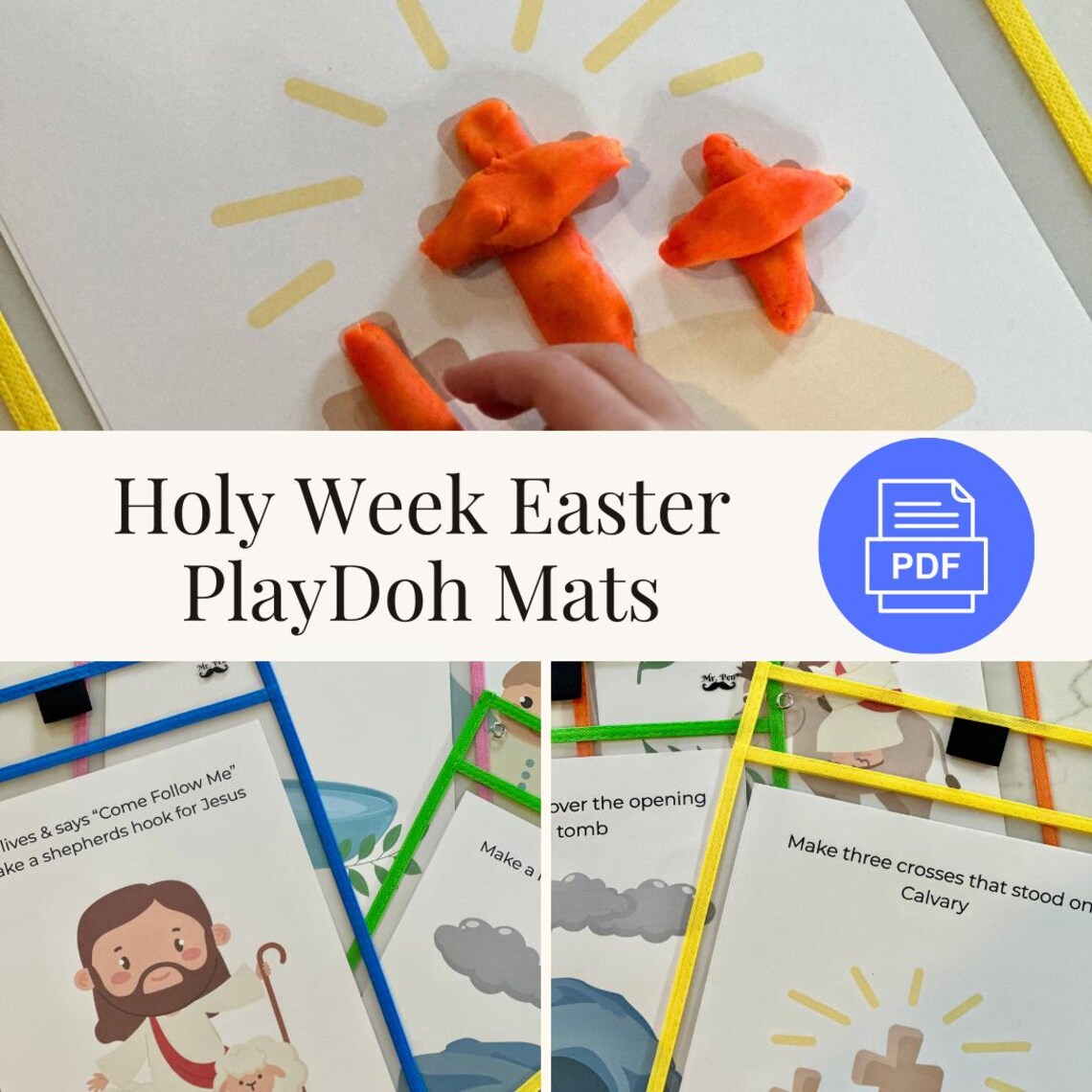 Easter Holy Week Playdoh Mats – Printable Christian Activity for Kids ...