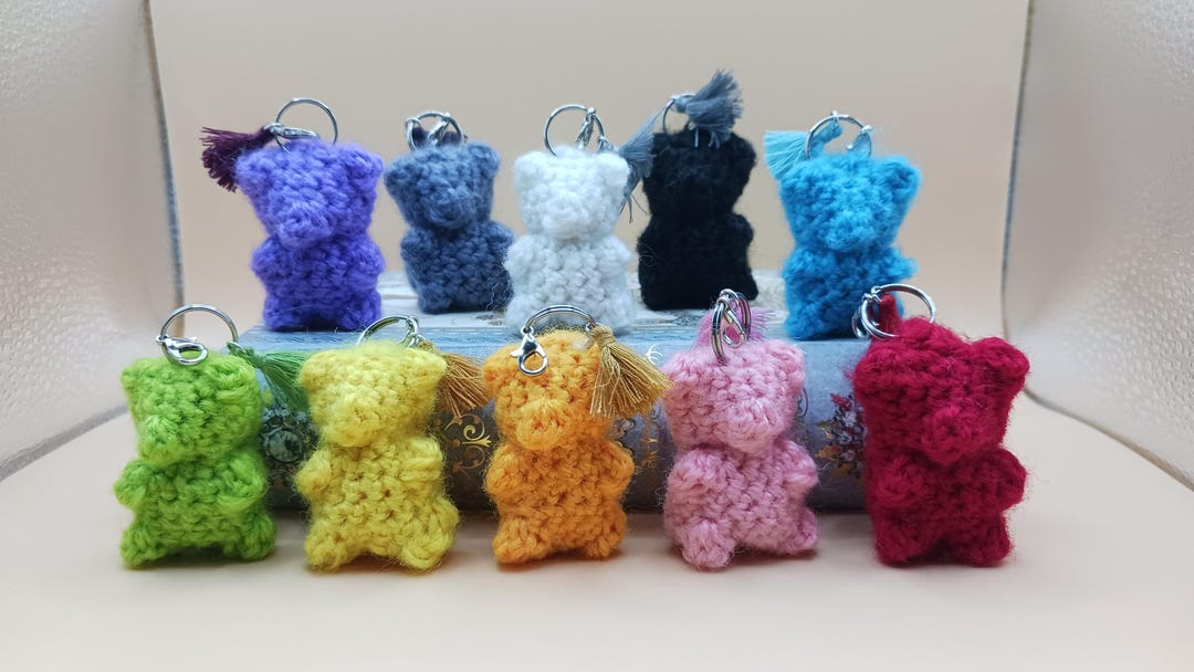 Crochet Gummybear Keychains Handmade Stuffed Keychains - Etsy