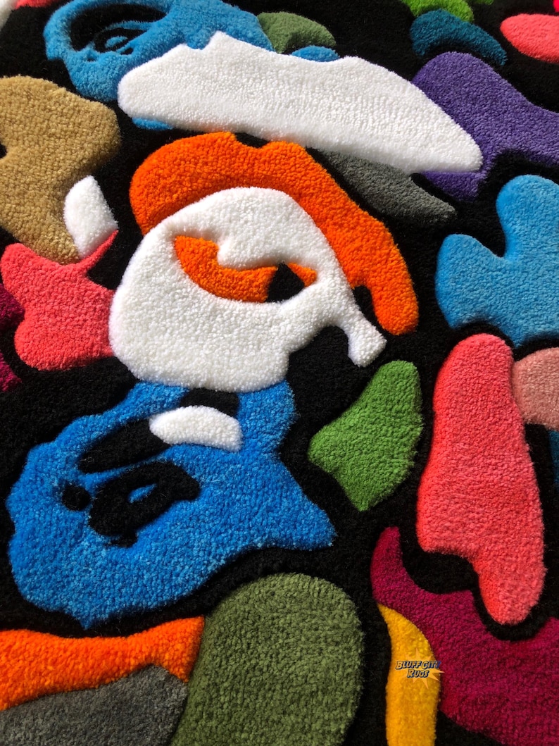 Multicolored Bape Head Rug - Etsy