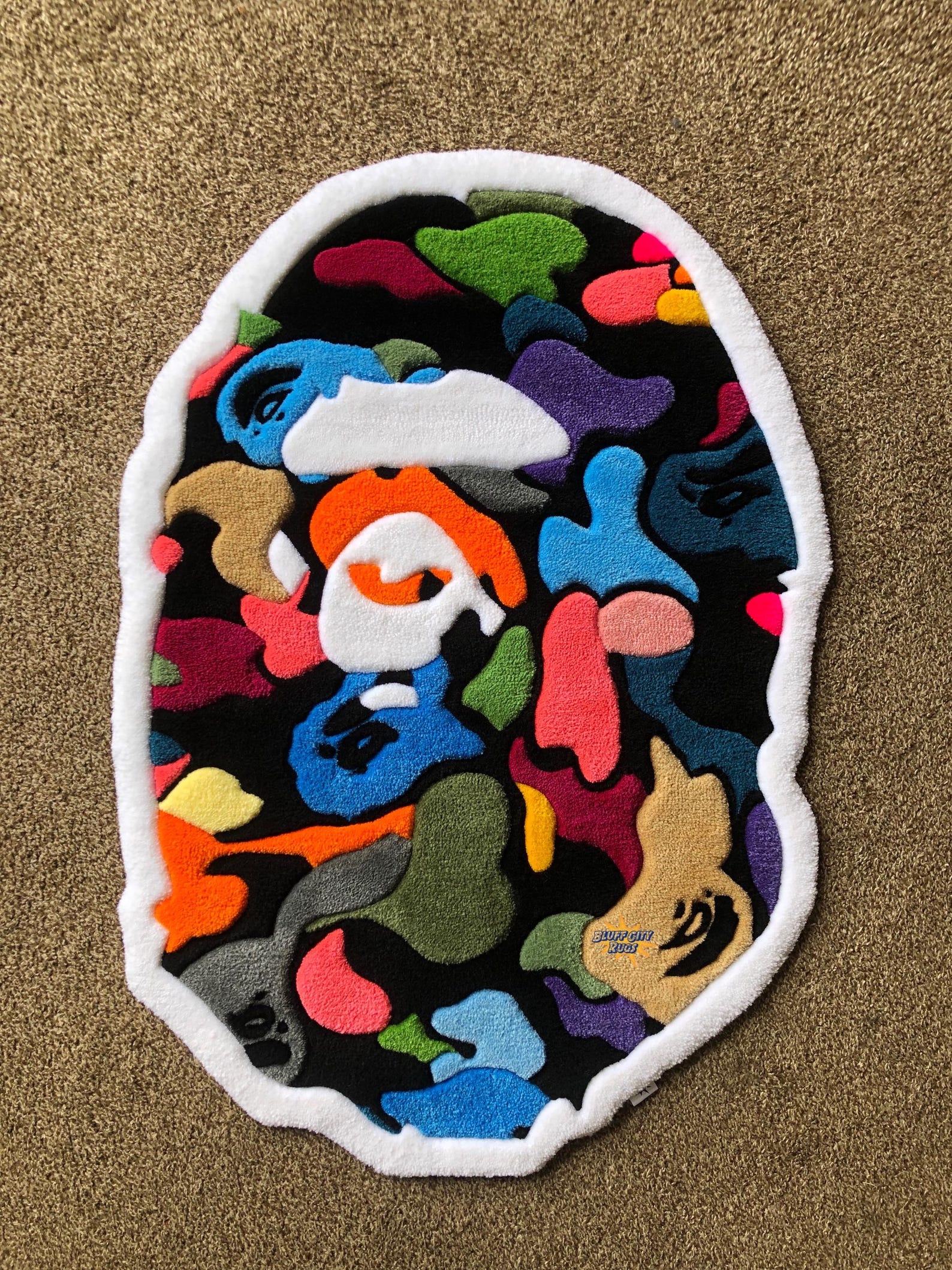 Multicolored Bape Head Rug - Etsy