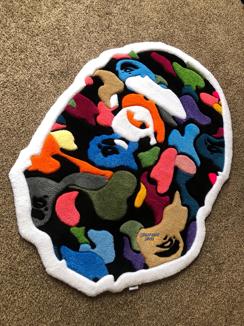Multicolored Bape Head Rug - Etsy