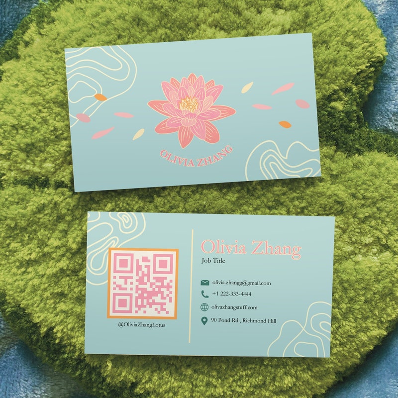 Lotus Business Cards Template - Etsy