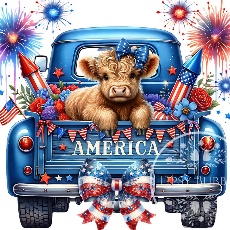 4th of July Cow Prints - Etsy