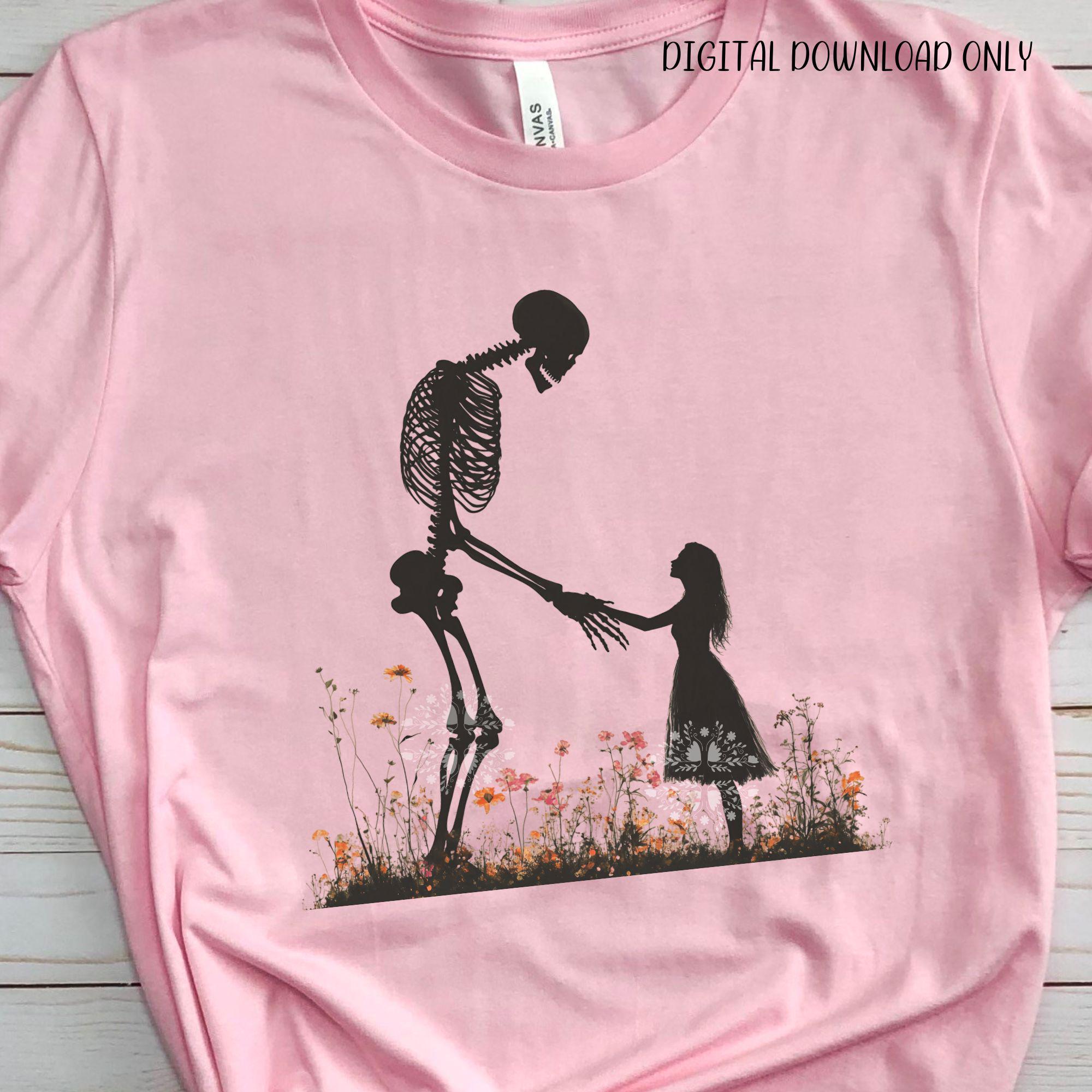Giant Skeleton PNG Files, Skeleton Shirt Design, Skelly PNG, Floral ...