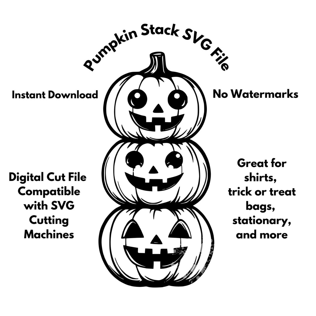 Stacked Pumpkins SVG: Jack-o-lantern Cut File (digital Download) - Etsy