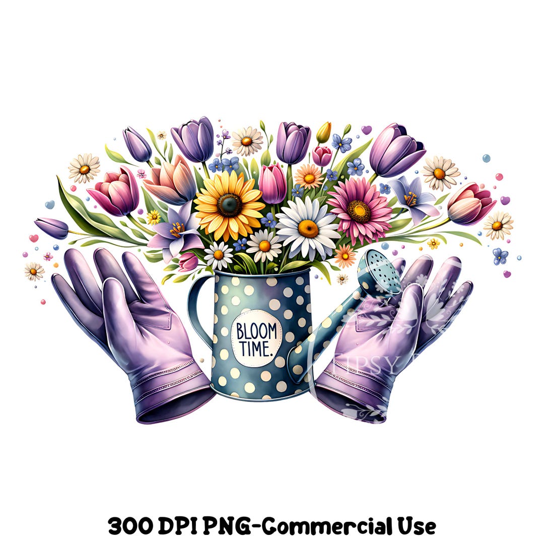 Spring Flowers Garden Clipart, Flower Gardening PNG, Spring Flowers ...