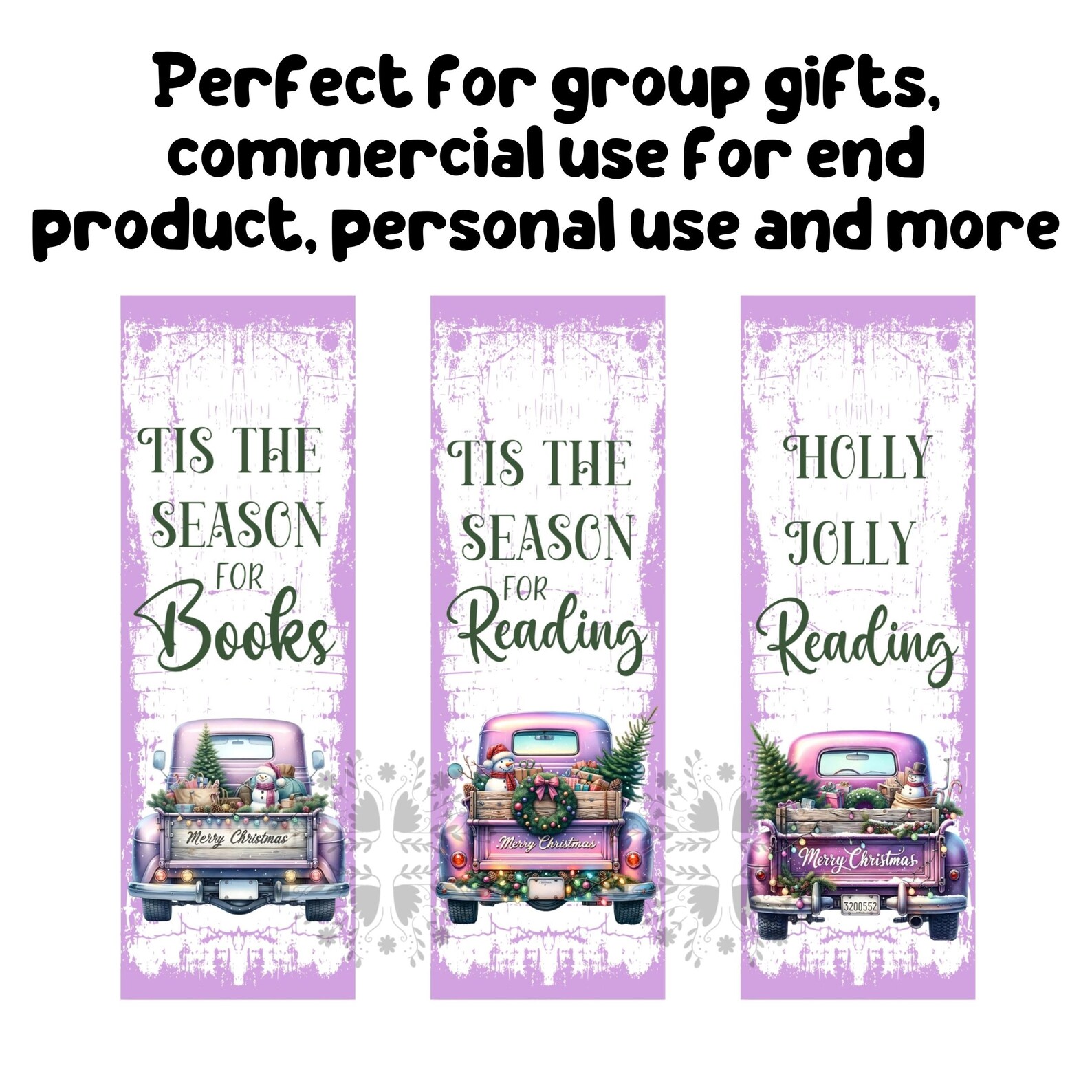 Christmas Bookmark Printables, Book Club, Bookmark Sheets, Holiday ...