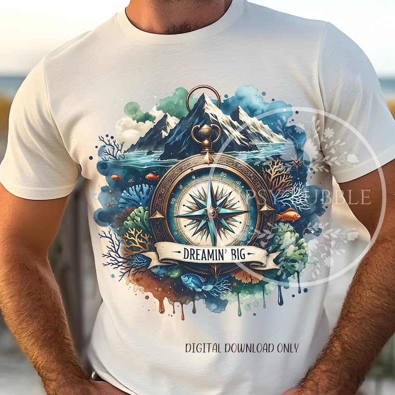 Nautical Clipart PNG, Men's Sublimation Files, Nautical Compass, Travel ...