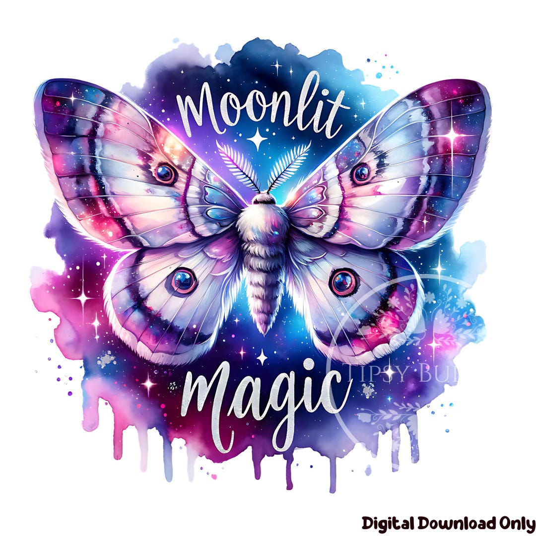 Celestial Moth PNG, Moon Moth PNG, Mystical Moth Sublimation File ...