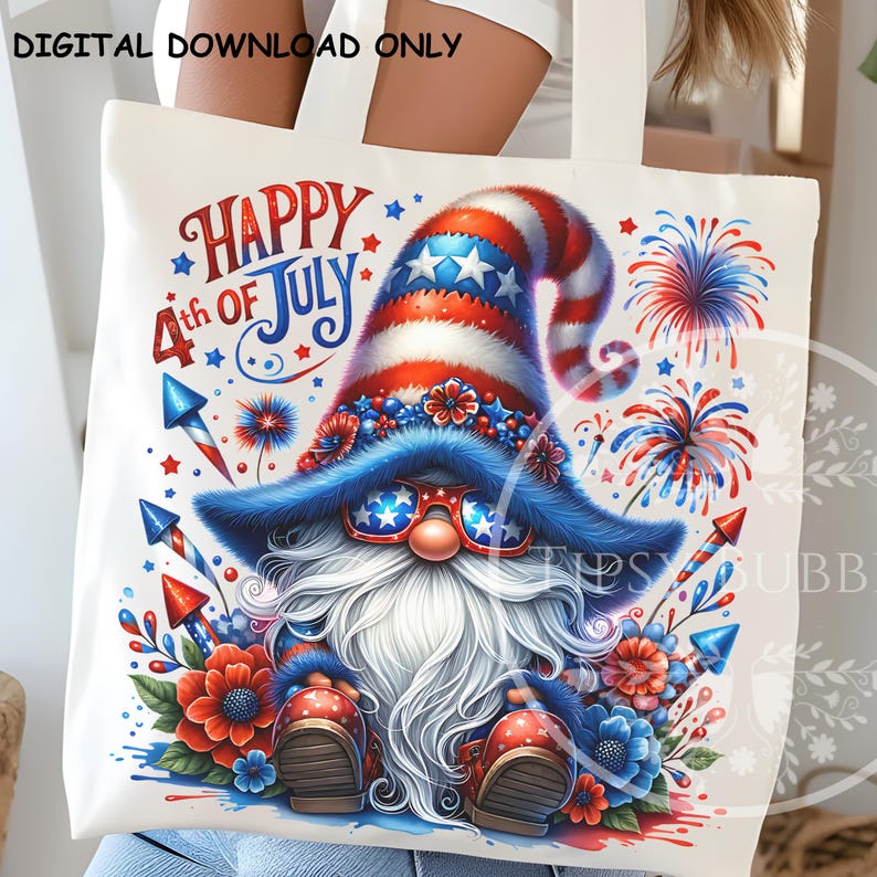 4th of July Gnome PNG Bundle, Watercolor Gnome Clipart, Sublimation ...