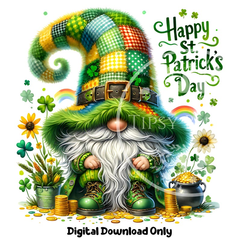 St. Patricks Day Gnome PNG, Gnome Clipart, St. Pattie's Day PNG, Gnome ...