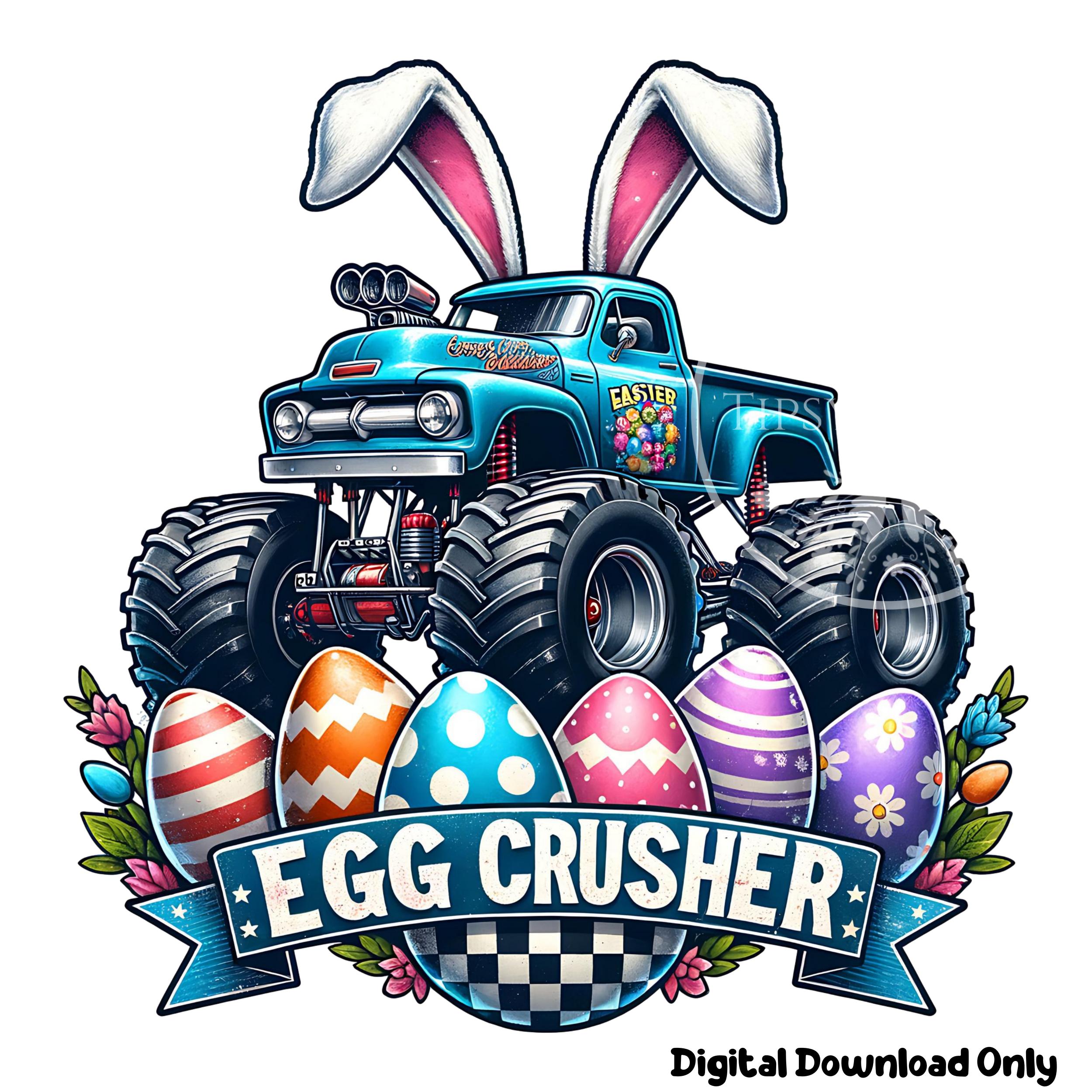 Boys Easter Monster Truck PNG Shirt Design, Monster Truck Sublimation ...