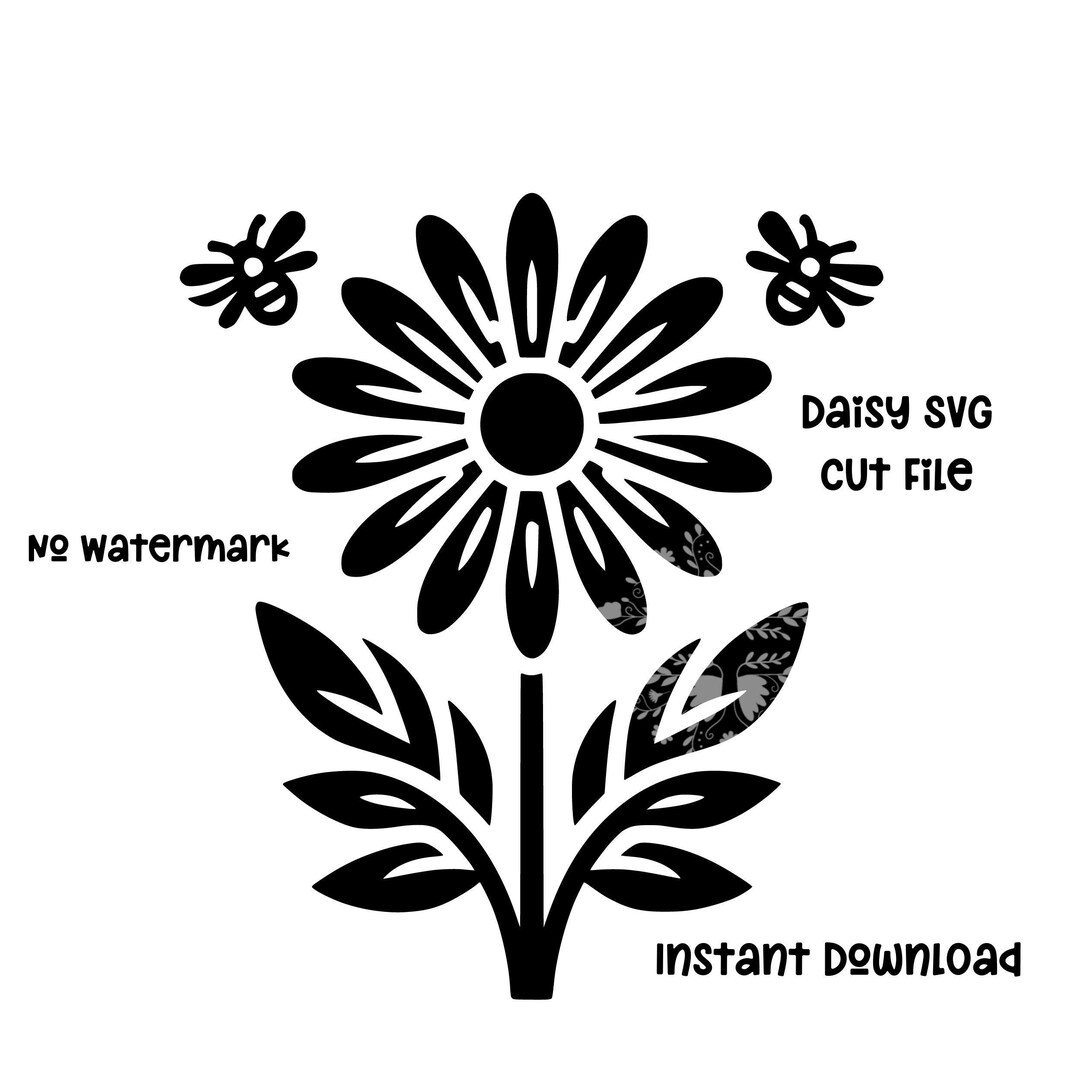 Daisy SVG File, Daisy and Bees Cut File, Daisies Clipart, Daisy Clipart ...
