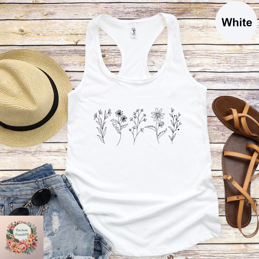 Wildflower Tank Top, Floral Cottagecore Tank Top, Nature Tank Top ...