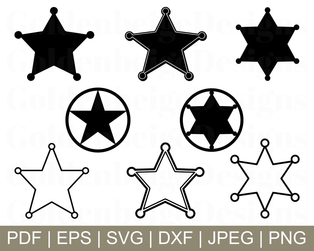 Sheriff Star Svg, Sheriff Star Vector, Sheriff Star Silhouette, Sheriff ...