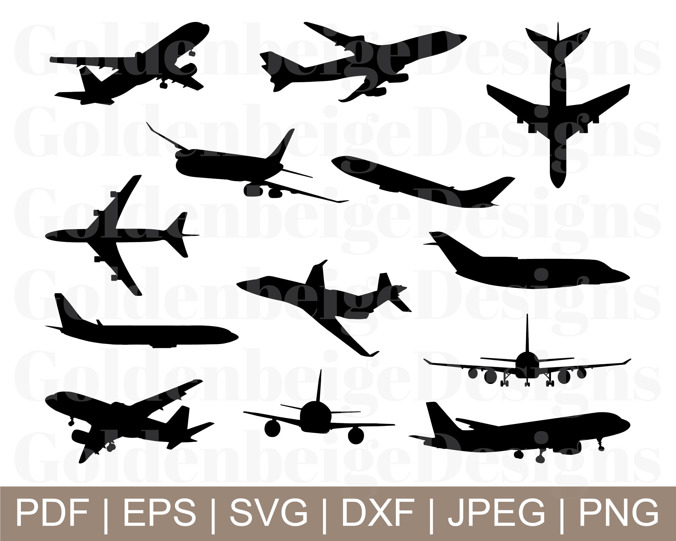 Airplane Svg, Airplane Vector, Airplane Silhouette, Airplane Cricut ...