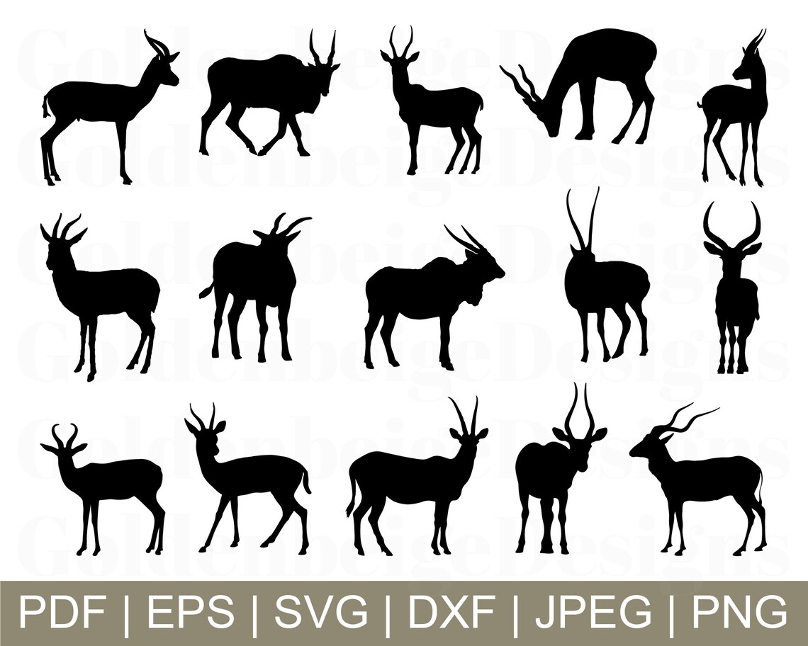 Antelope Svg, Antelope Vector, Antelope Silhouette, Antelope Cricut ...