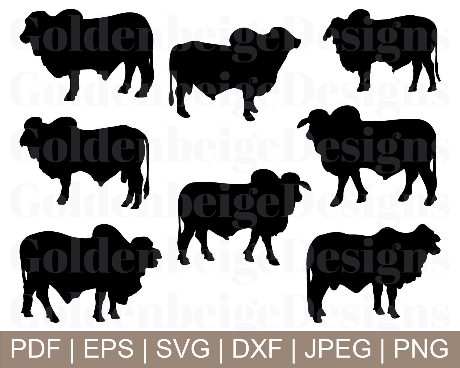 Brahman Bull Svg, Bull Silhouette, Brahman Bull Vector, Livestock Svg ...