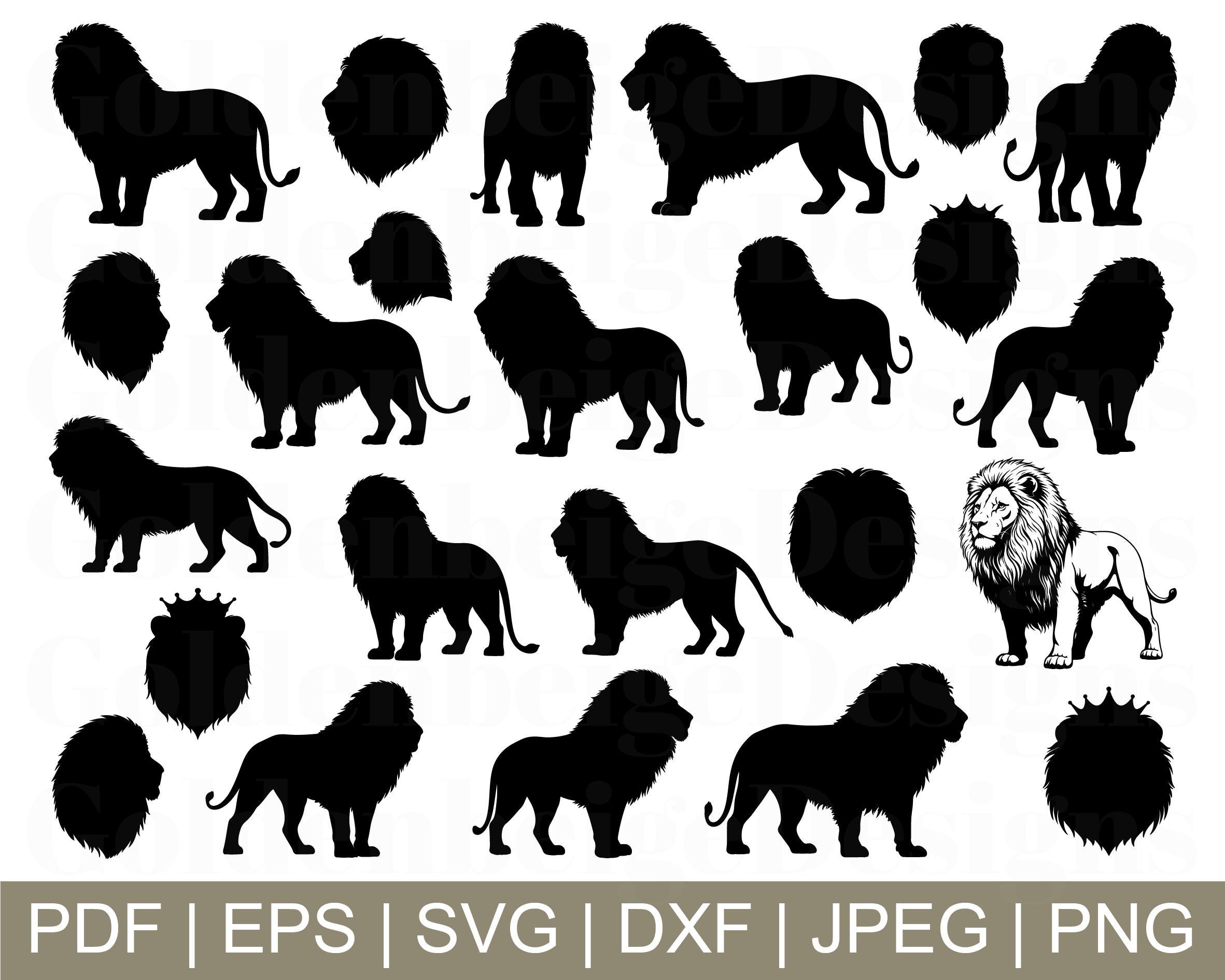 Lion Svg, Lion Vector, Lion Silhouette, Lion Cut File, Lion Cricut ...