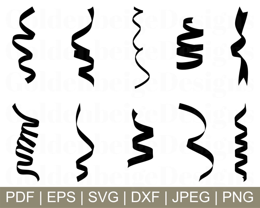 Falling Ribbon Svg, Falling Ribbon Cut File, Falling Ribbon Vector ...