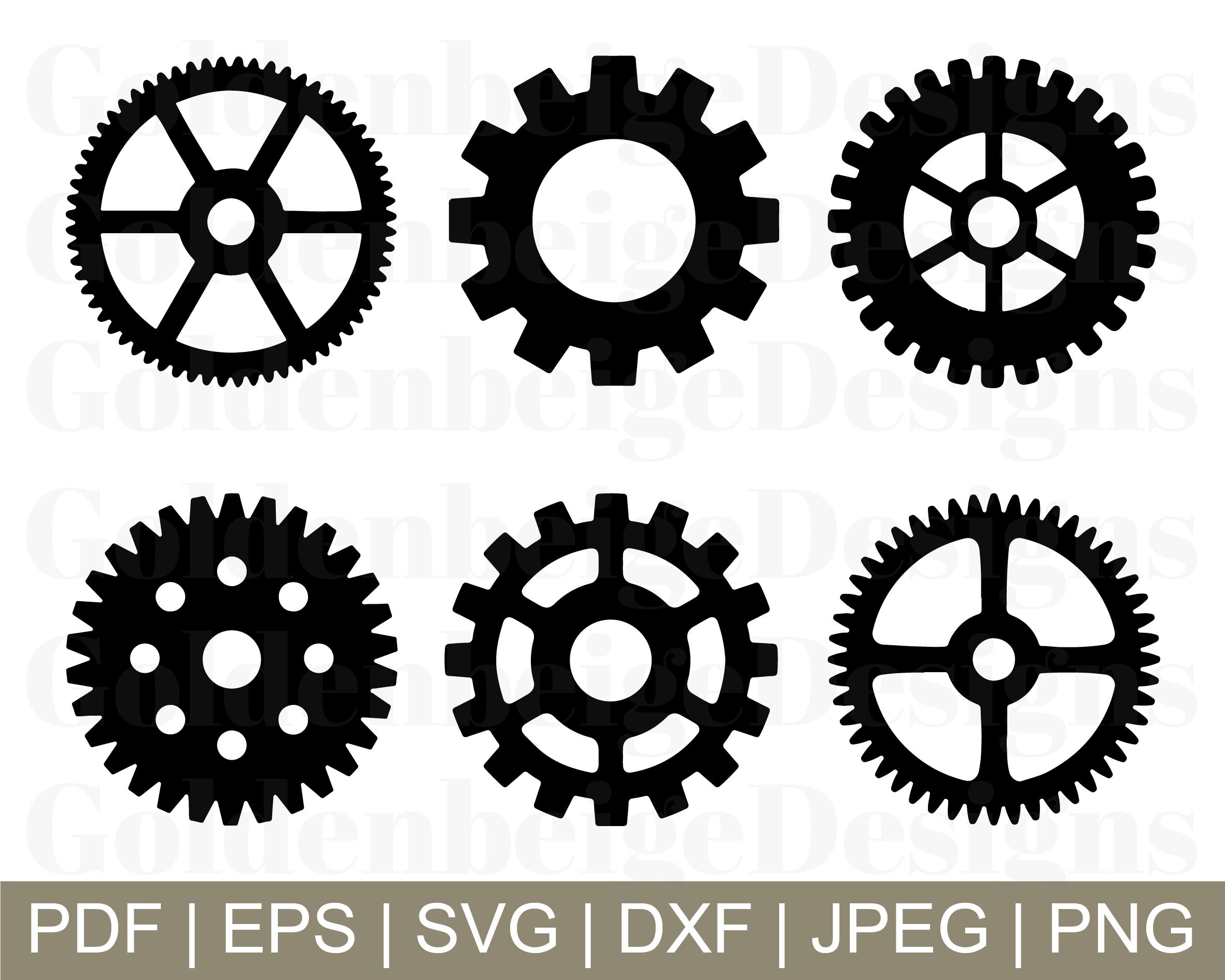 Steampunk Gear Svg, Gear Silhouette, Gear Svg, Gear Cut Files, Gear ...