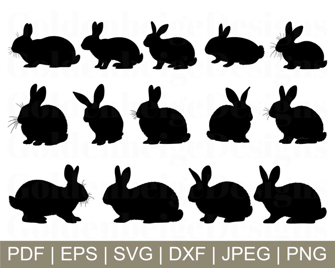 Rabbit Svg, Rabbit Vector, Rabbit Silhouette, Rabbit Cut File, Rabbit ...