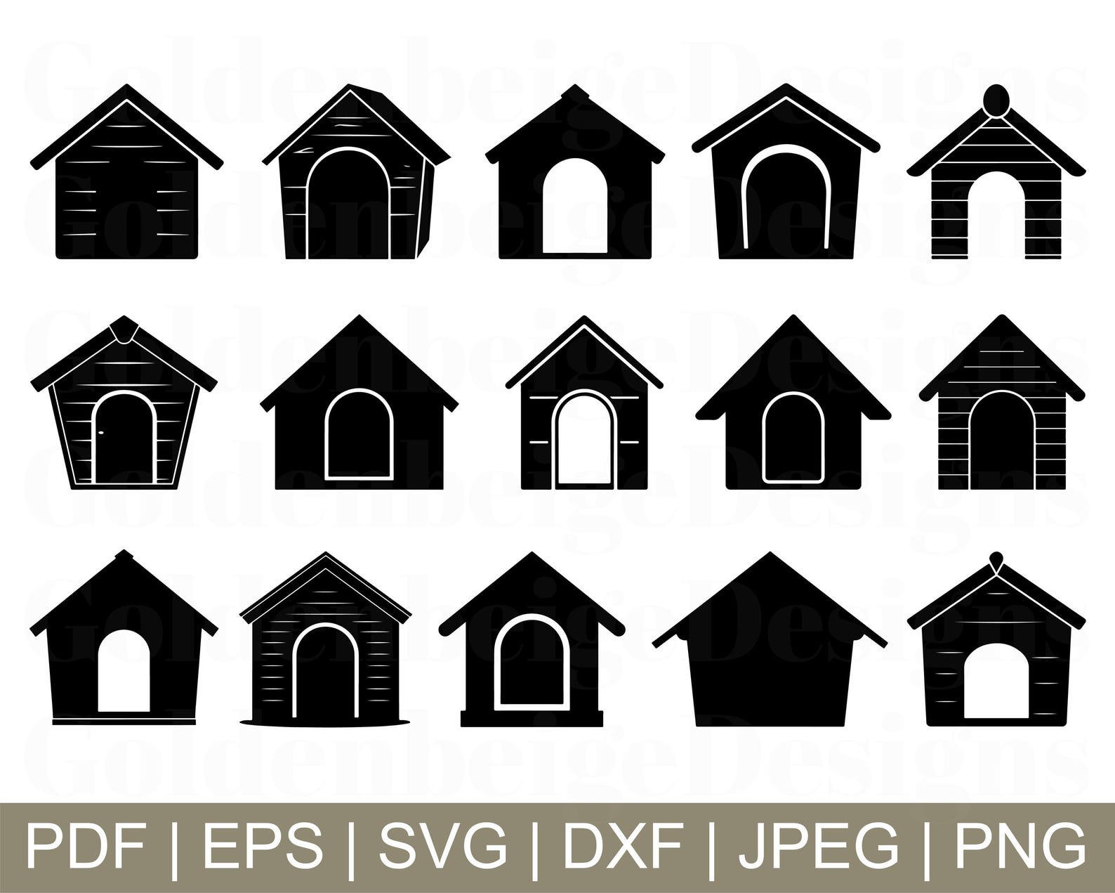 Dog House Svg, Dog House Silhouette, Dog House Cut File, Dog Houses ...