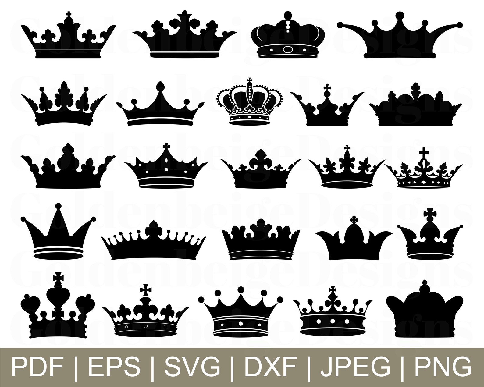 Crown Svg, Crown Silhouette, Crown Vector, Crown Cut File, Crown Dxf ...