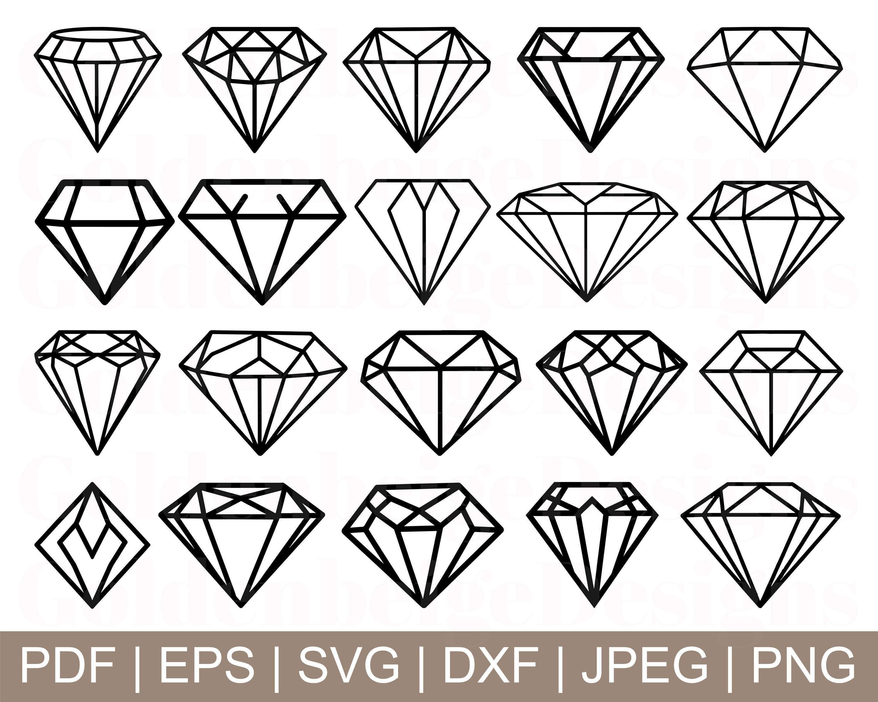 Diamond Shape Svg, Diamond Outline, Diamond Silhouette, Diamond Cricut ...