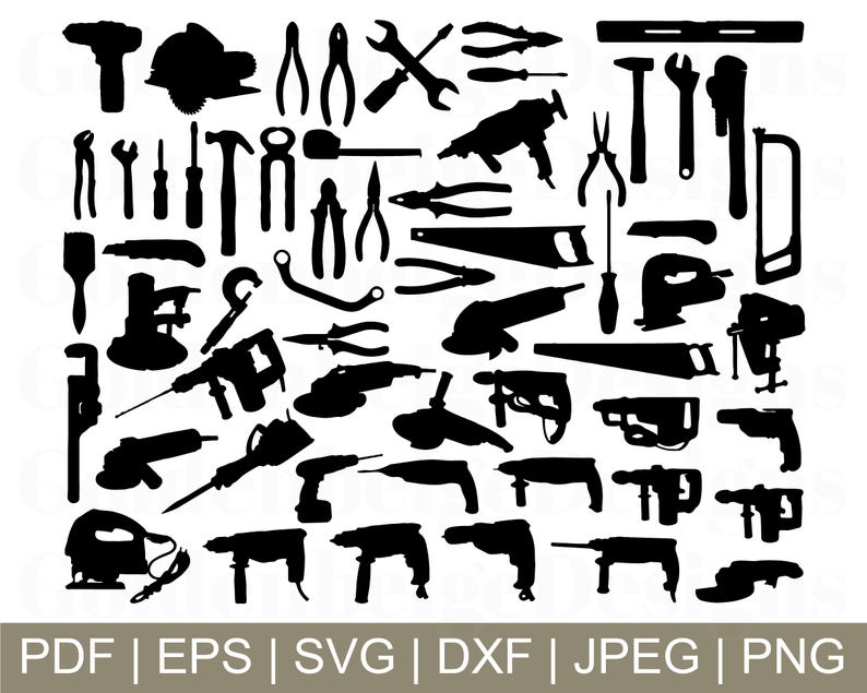 Work Tools Svg, Work Tools Vector, Work Tools Cricut, Wrench, Screw ...