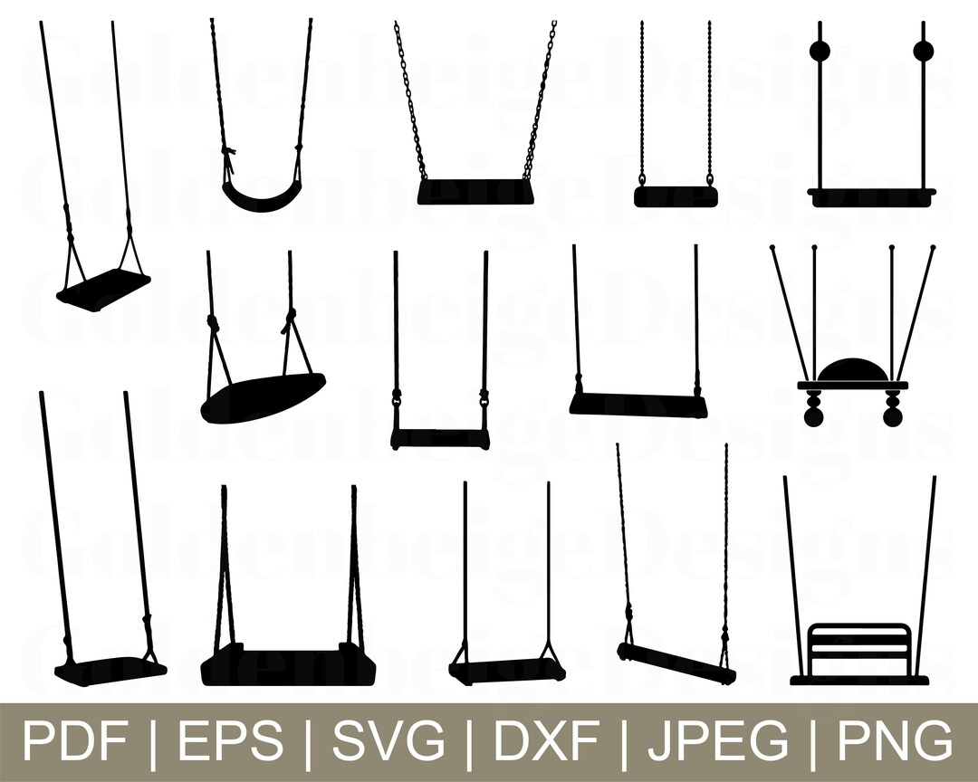 Swings Svg, Swings Cut File, Swing Silhouette, Swing Cricut, Swings Dxf ...
