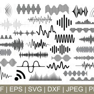 Sound Waves Svg, Sound Waves Vector, Sound Waves Silhouette, Musical ...