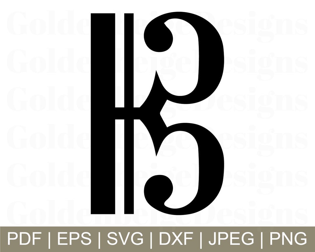 Alto Clef Svg, Alto Clef Vector, Alto Clef Silhouette, Musical Note ...