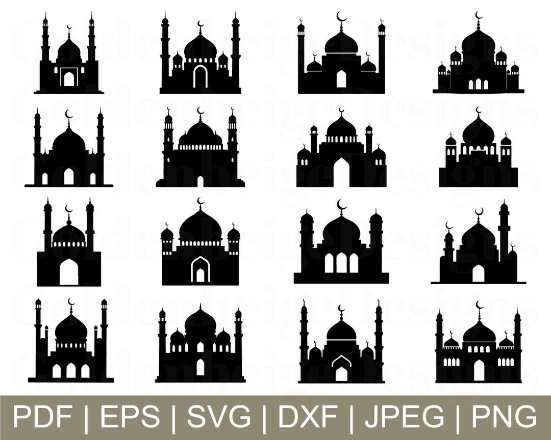 Mosque Svg, Mosque Cut File, Mosque Silhouette, Mosque Cricut, Jpeg ...