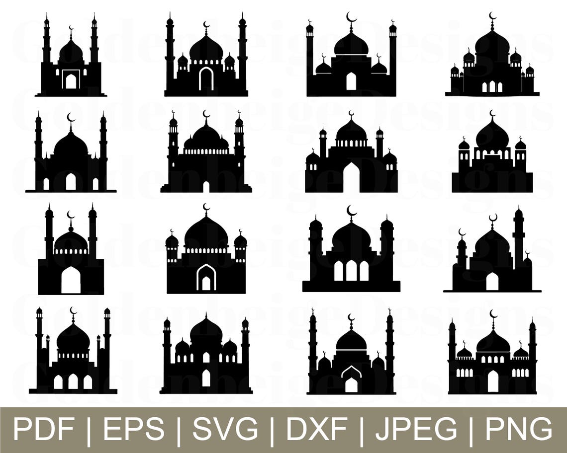 Mosque Svg, Mosque Cut File, Mosque Silhouette, Mosque Cricut, Jpeg ...