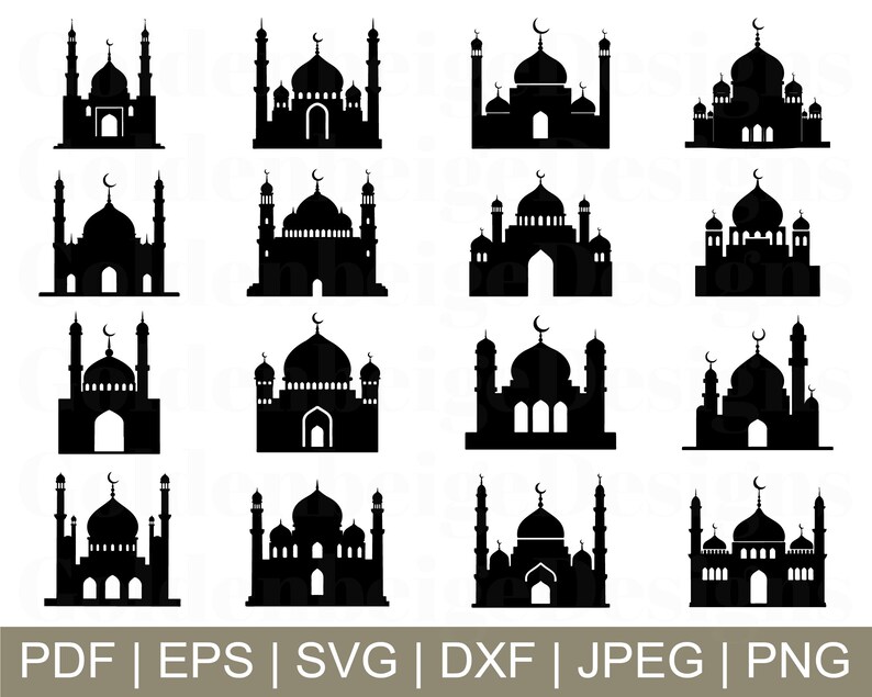 Mosque Svg, Mosque Cut File, Mosque Silhouette, Mosque Cricut, Jpeg ...
