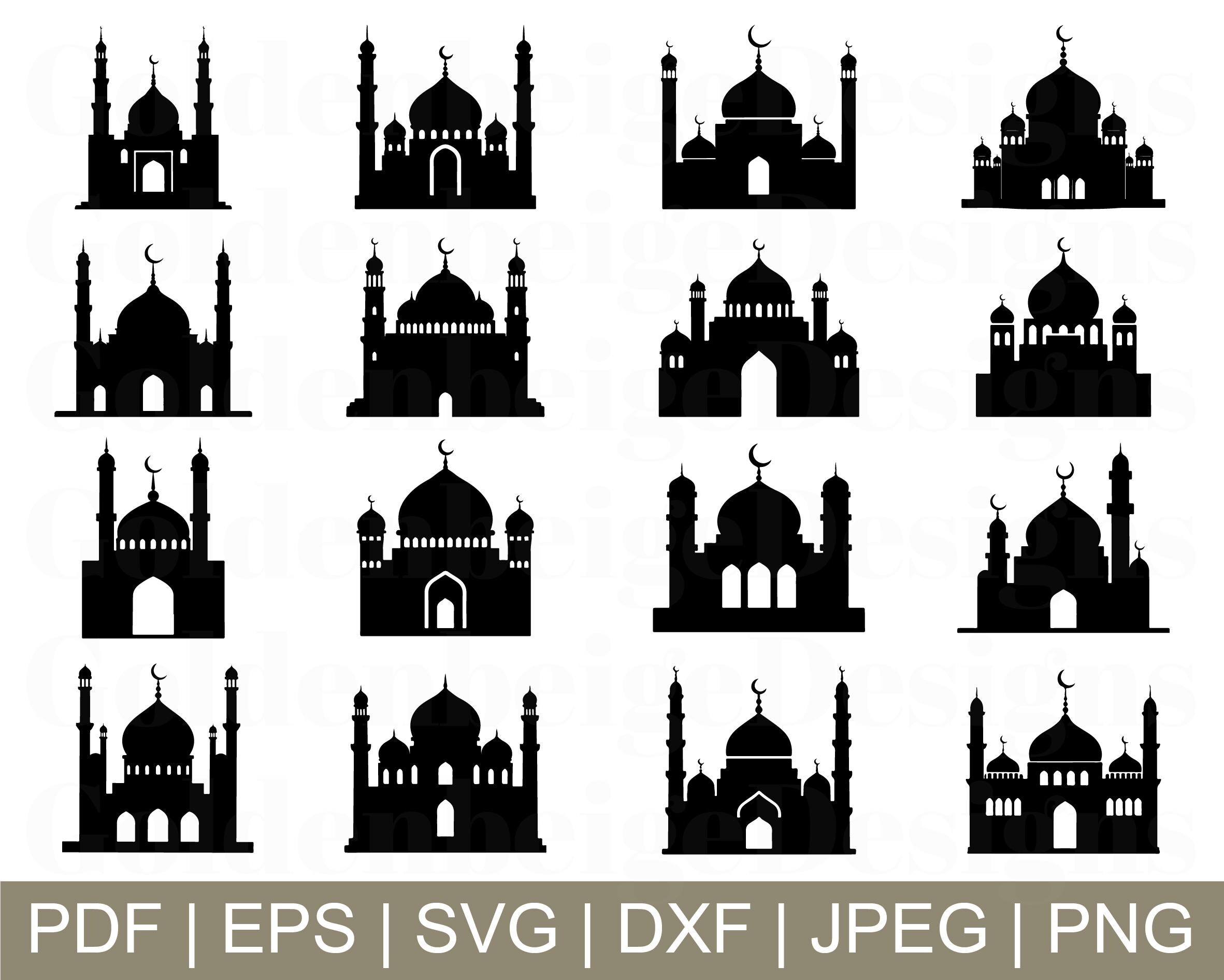 Mosque Svg, Mosque Cut File, Mosque Silhouette, Mosque Cricut, Jpeg ...