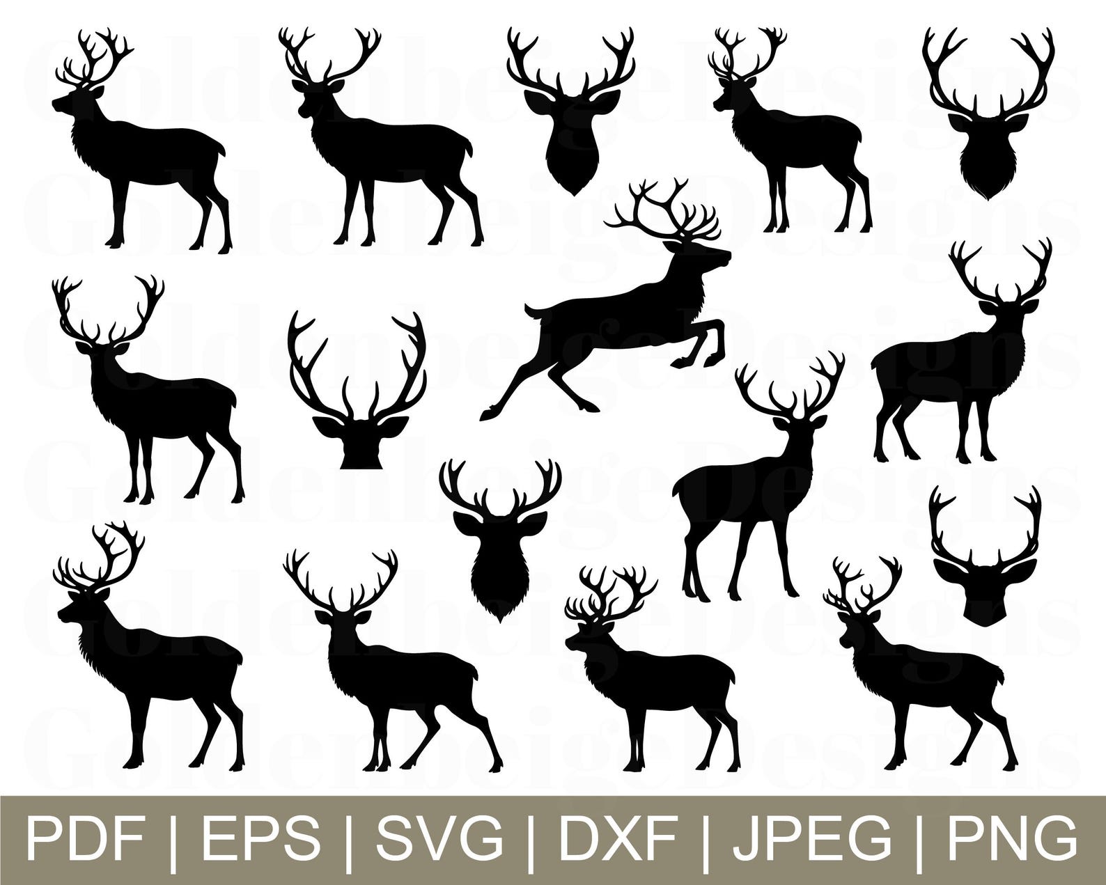 Reindeer Svg, Reindeer Cut File, Reindeer Cricut, Reindeer Silhouette ...