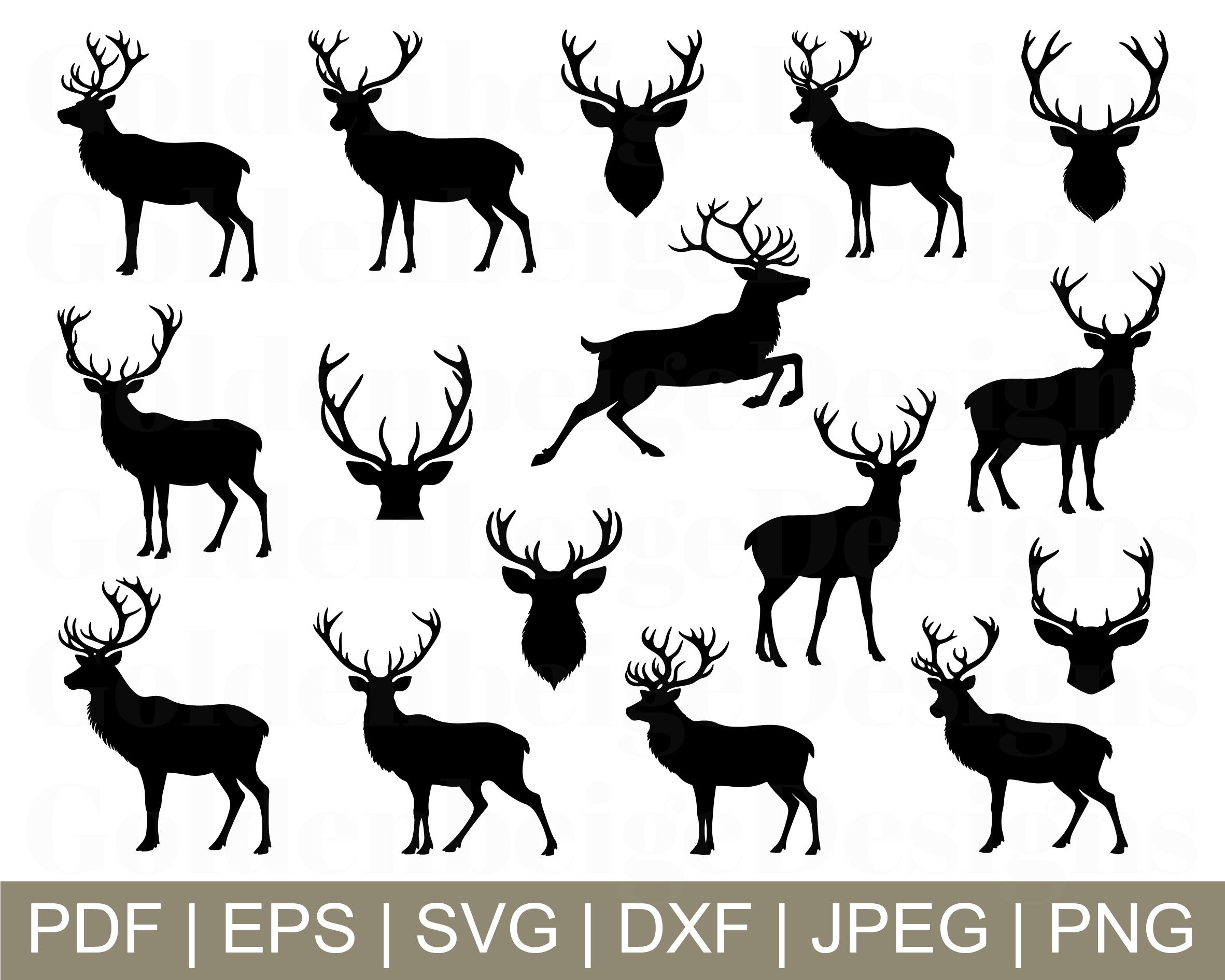 Reindeer Svg, Reindeer Cut File, Reindeer Cricut, Reindeer Silhouette ...