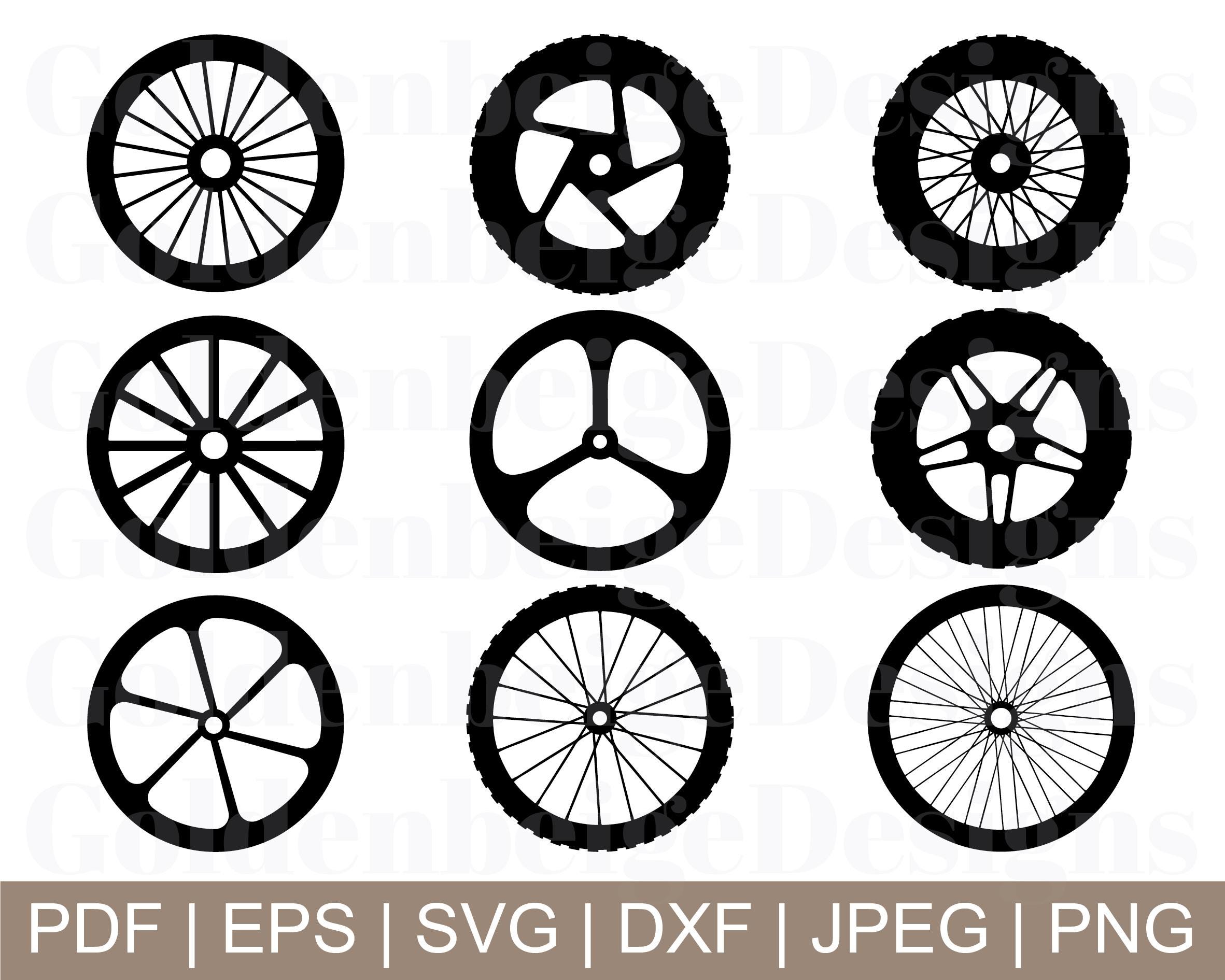 Bike Tyre Svg, Bike Tyre Silhouette, Bike Tyre Vector, Tyre Dxf, Tyre ...