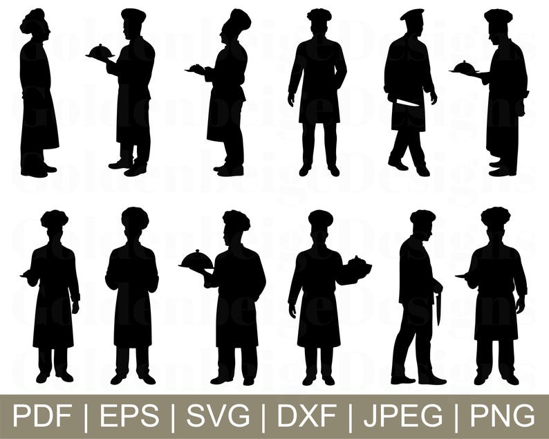 Chef Svg, Chef Cut File, Chef Silhouette, Chef Vector, Chef Cricut ...