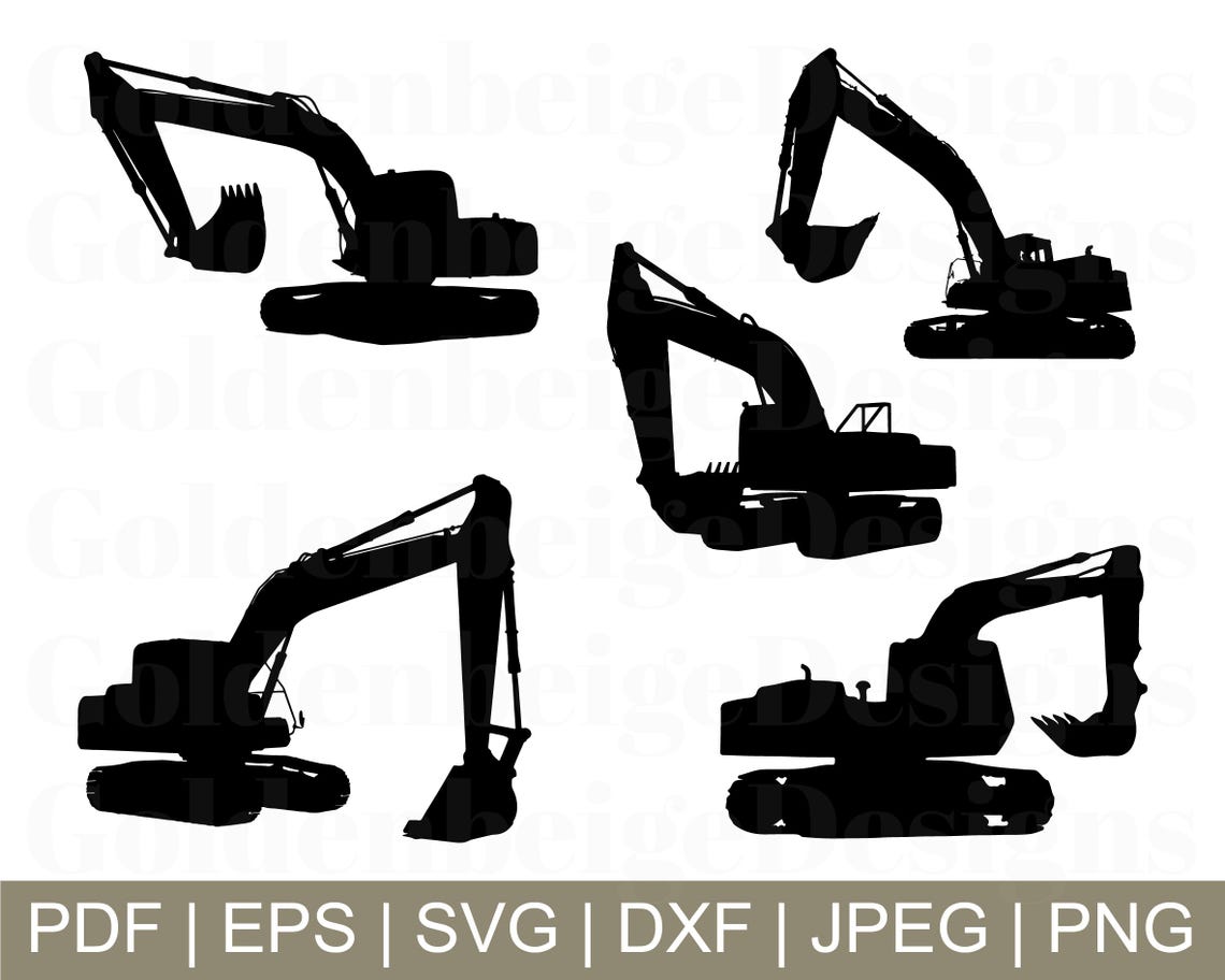 Excavator Svg, Excavator Vector, Excavator Dxf, Excavator Cricut ...