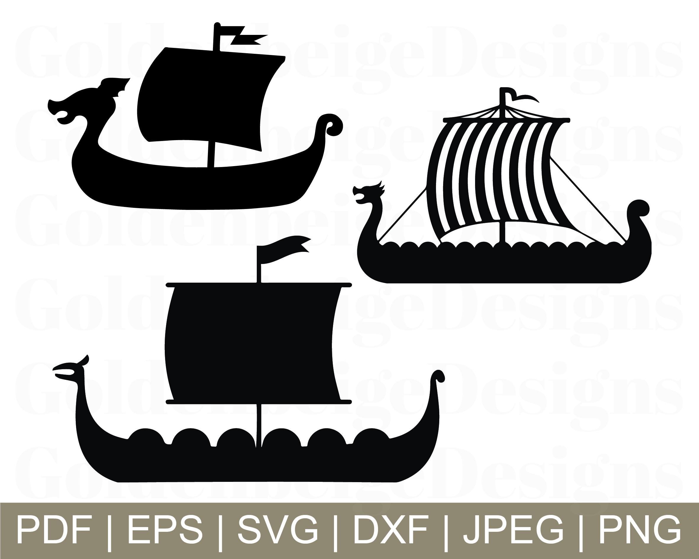 Viking Ships Svg, Viking Ships Vector, Viking Ships Silhouette, Viking ...