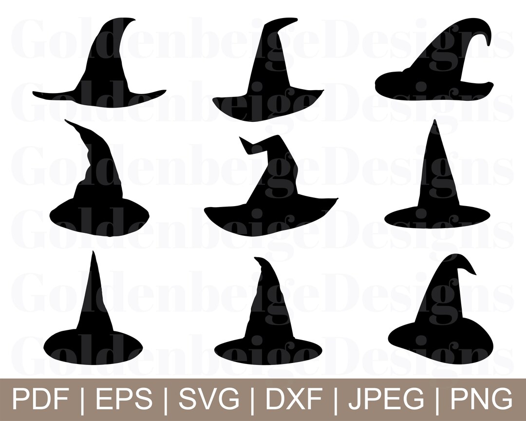Witches Hat Svg, Halloween Vector, Witch Hat Cricut, Witch Hat Clipart ...
